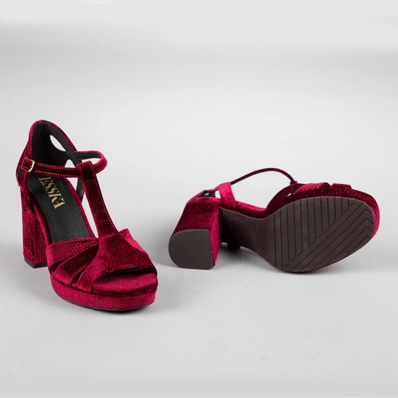 Esska | Shoes | Esska Valerie Heels In Raspberry Velvet | Poshmark